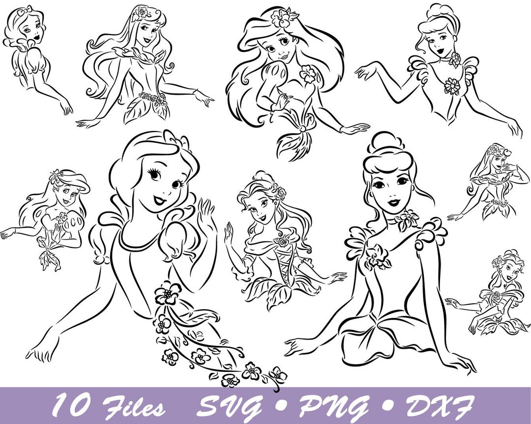 Princess Outline Half Svg, Brave Svg, Princess Png, Princess Svg ...