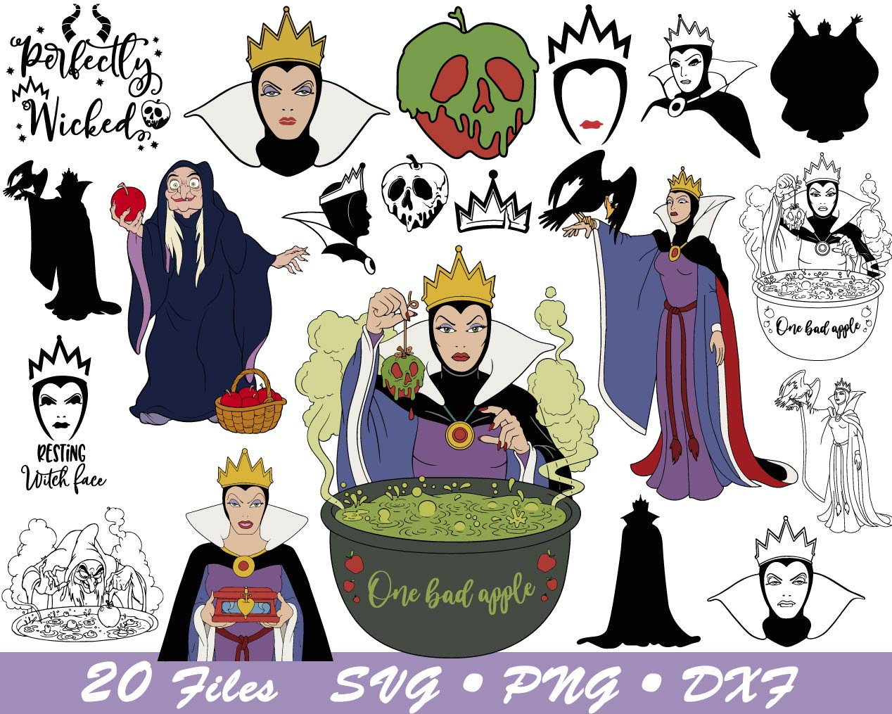 Evil Queen Bundle Wicked Queen png Snow White evil queen | Etsy