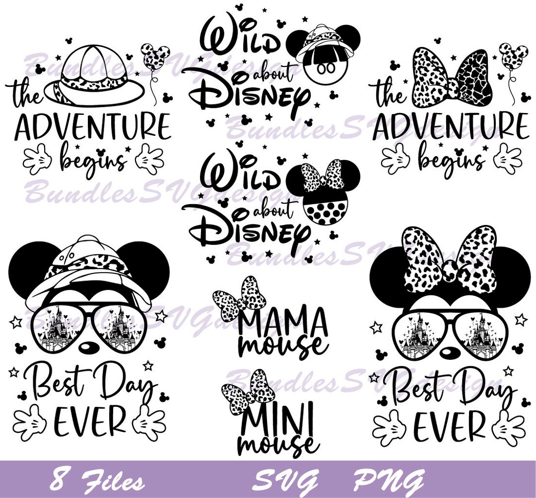 Mama Mouse & Mini Mouse Svg, Wild About Mouse Svg, the Adventure Begins ...
