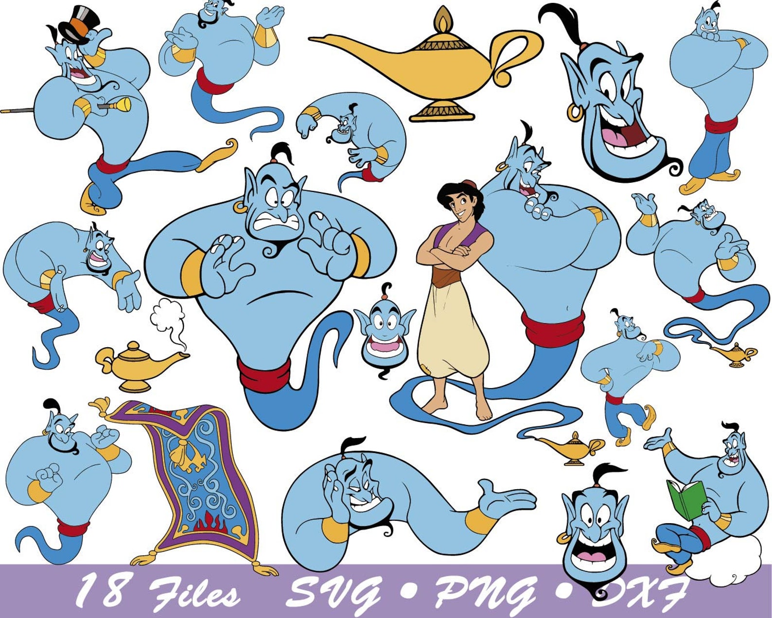 Genie Svg Disney Aladdin Svg Aladdin Png Genie Aladdin - Etsy