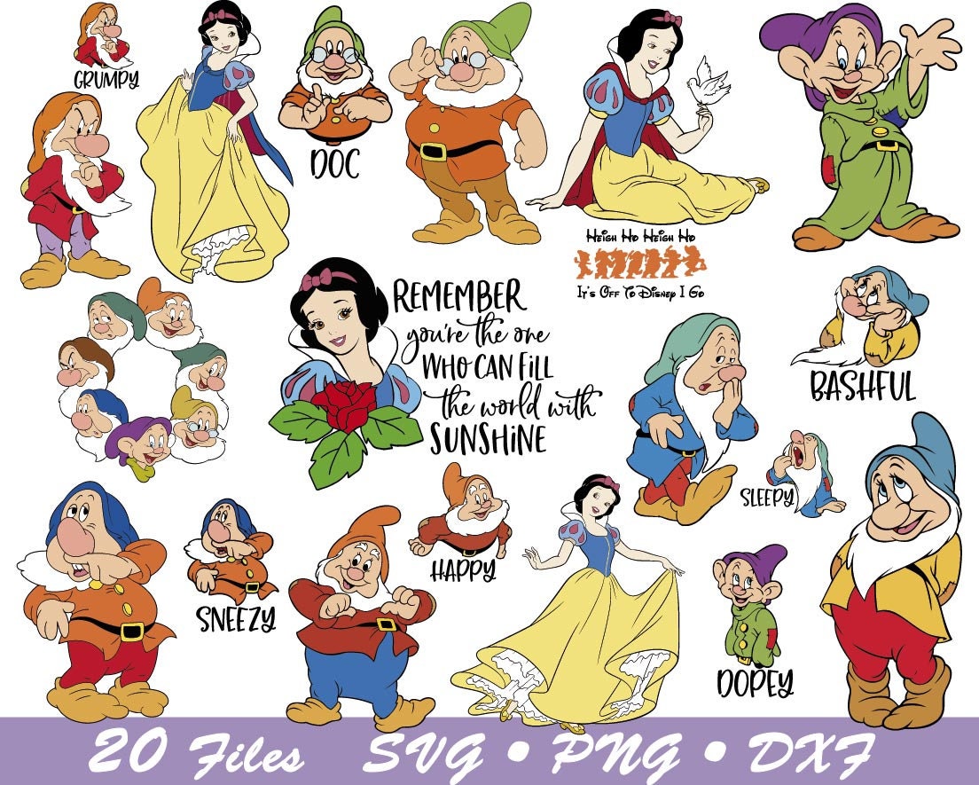 Snow White Svg Princess Snow White Svg Seven Dwarf Svg - Etsy Canada