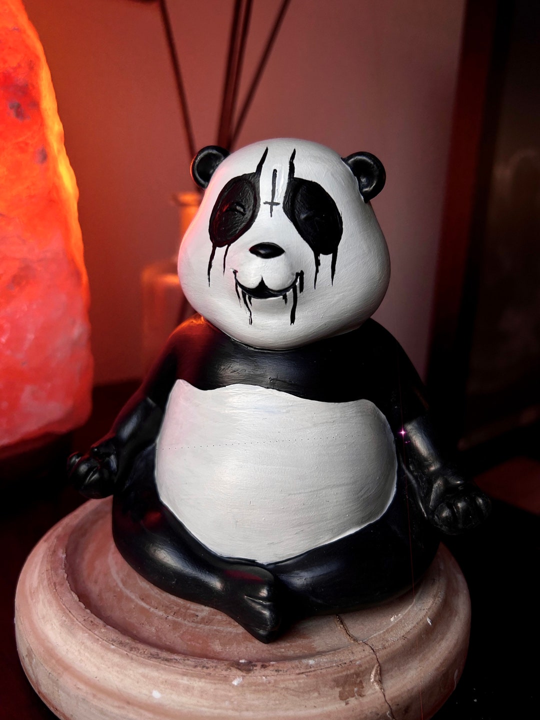 Corpse Panda Handmade Clay Decor, Black Metal, Face Paint, Meditation ...