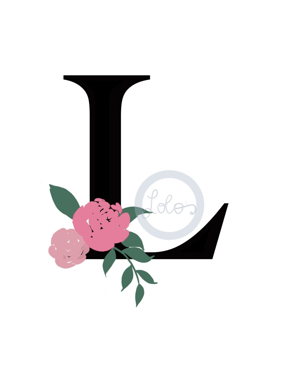 L Initial With Flower - Etsy
