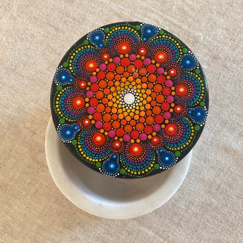 Hand Painted Mandala Marble Box - Etsy