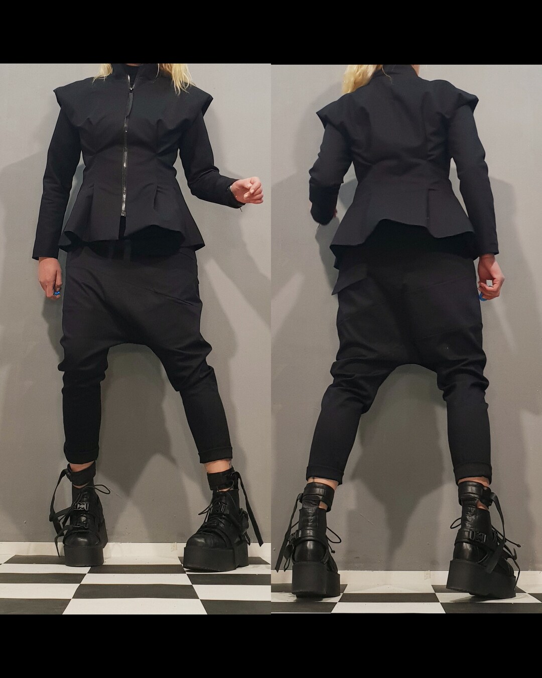 Avant Garde Set, Extravagant Women Harem Set, Fitted Party Jacket ...