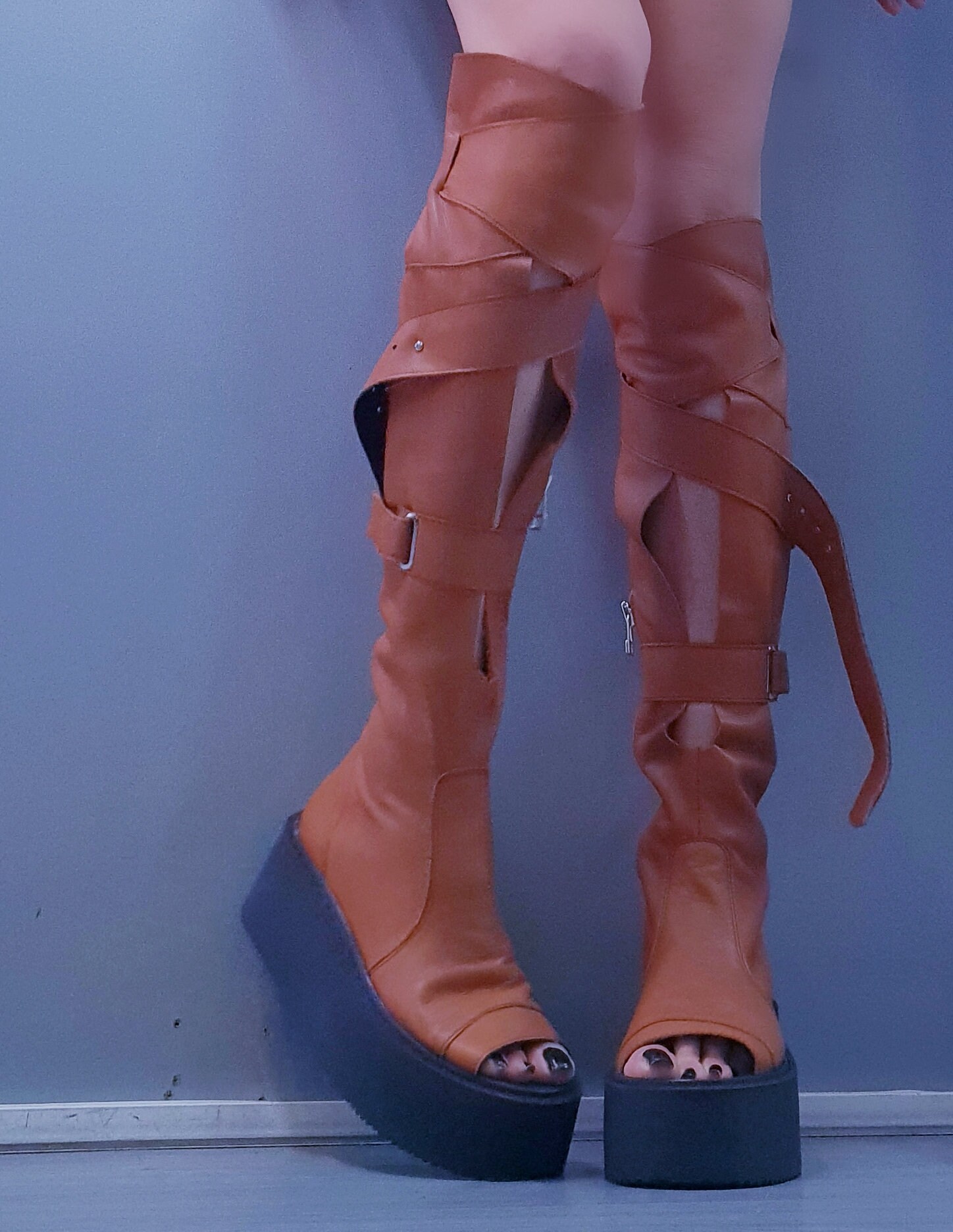 Summer Gladiator Boots Platform High Boots Genuine Shoes - Etsy