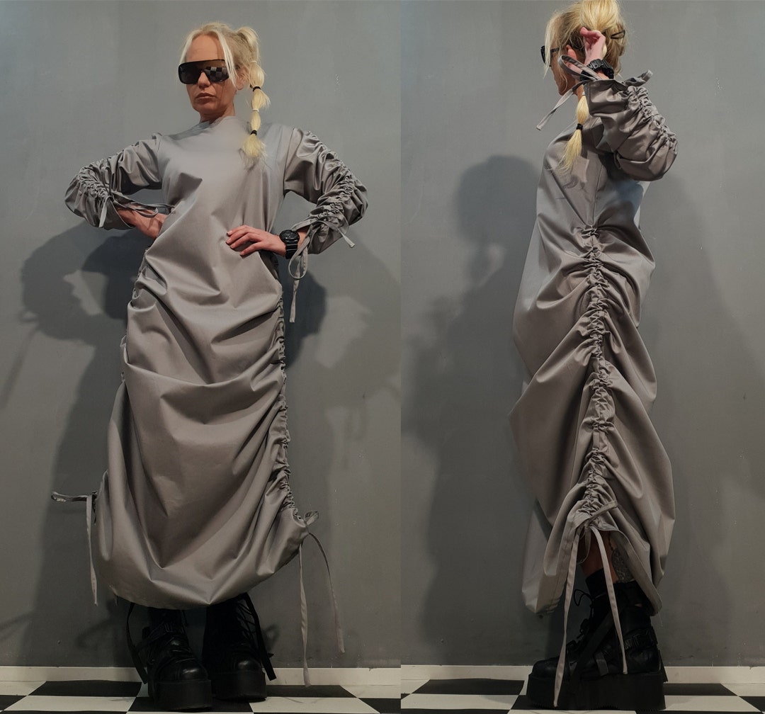Avant Garde Party Dress, Asymmetrical Dress, Long Sleeve Dress ...