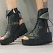 Platform Leather Combat Sandals: Gothic Open Toe Boots - Etsy