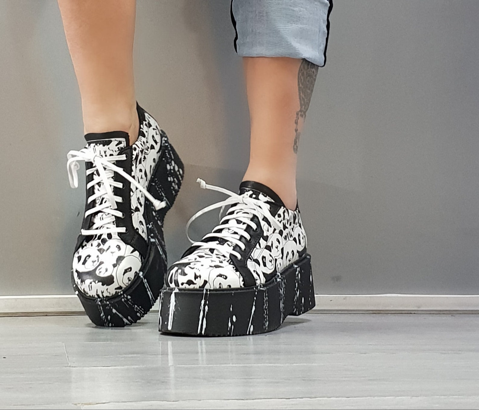 Genuine Women Shoes, Leather Platform Shoes, Gothic Women Shoes ...