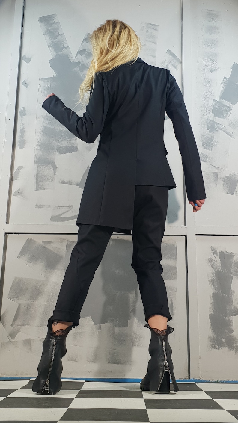 Asymmetrical Black Blazer – Avant Garde Statement Jacket, Sculptural ...
