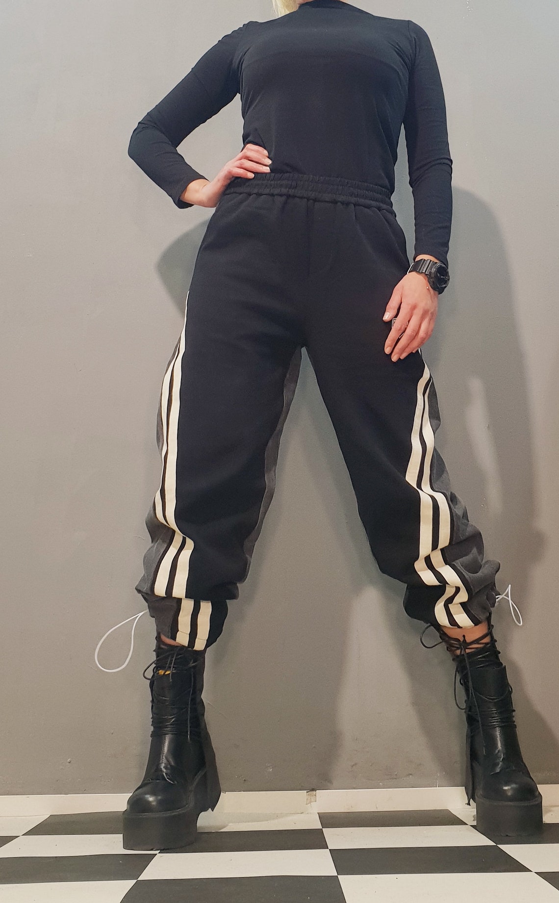 Urban Wide Women Pants – Avant Garde Gothic Trousers, Handmade Baggy ...