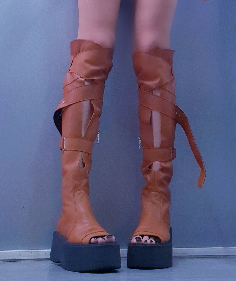 Summer Gladiator Boots Platform High Boots Genuine Shoes - Etsy
