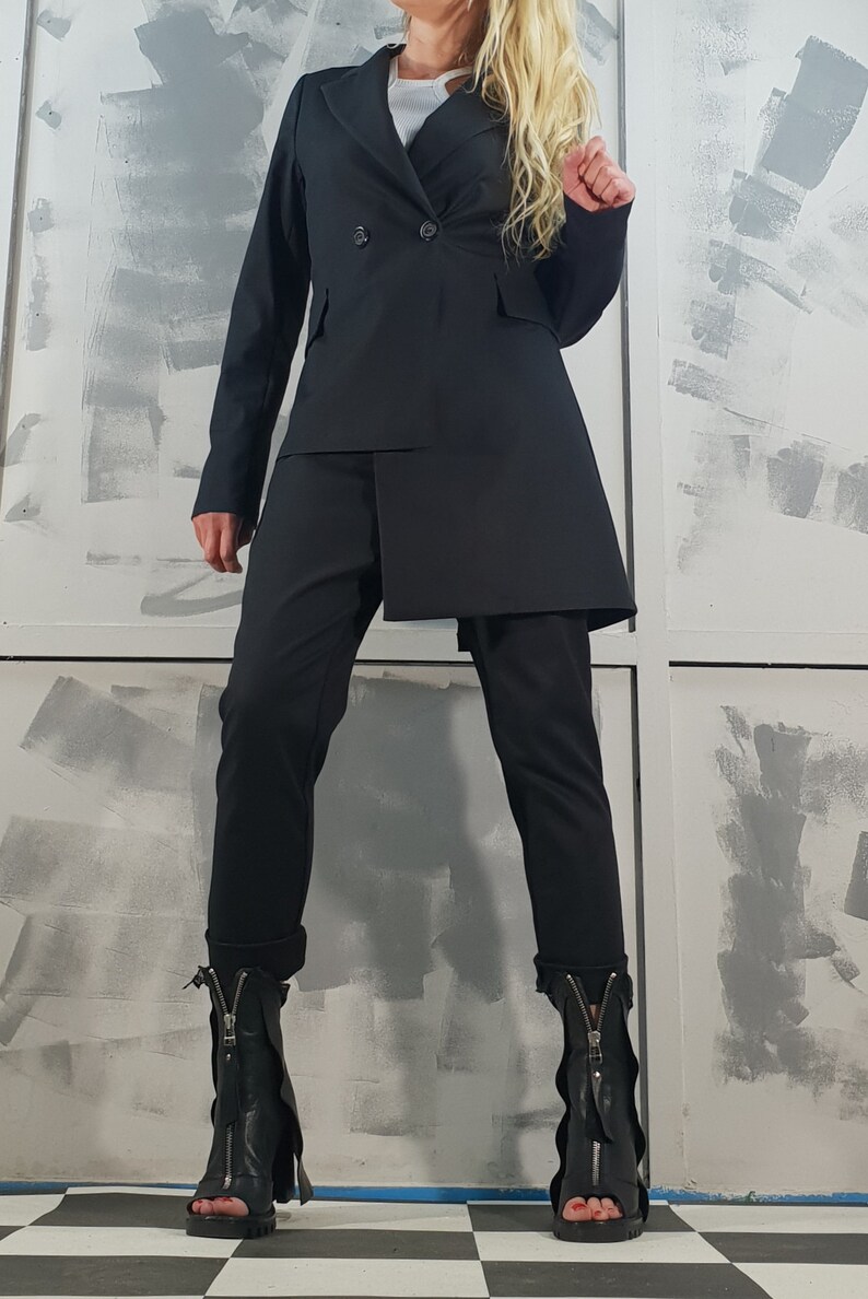Asymmetrical Black Blazer – Avant Garde Statement Jacket, Sculptural ...