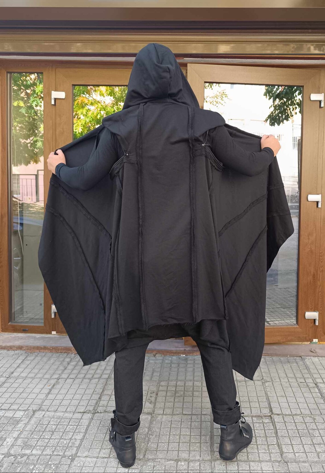 Extravagant Men's Cotton Jacket, Asymmetrical Men's Jacket, Black ...