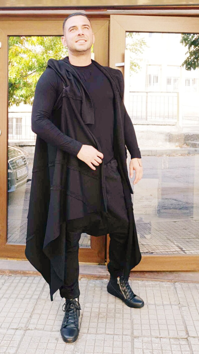 Extravagant Men's Cotton Jacket, Asymmetrical Men's Jacket, Black ...