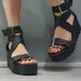 Platform Leather Sandals, High Summer Sandals, Combat Sandals, Open Toe ...