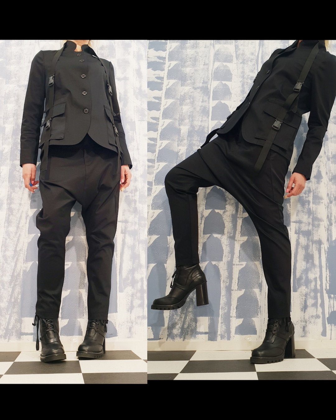 Avant Garde Blazer & Harem Pants Set: Deconstructed Gothic Costume - Etsy