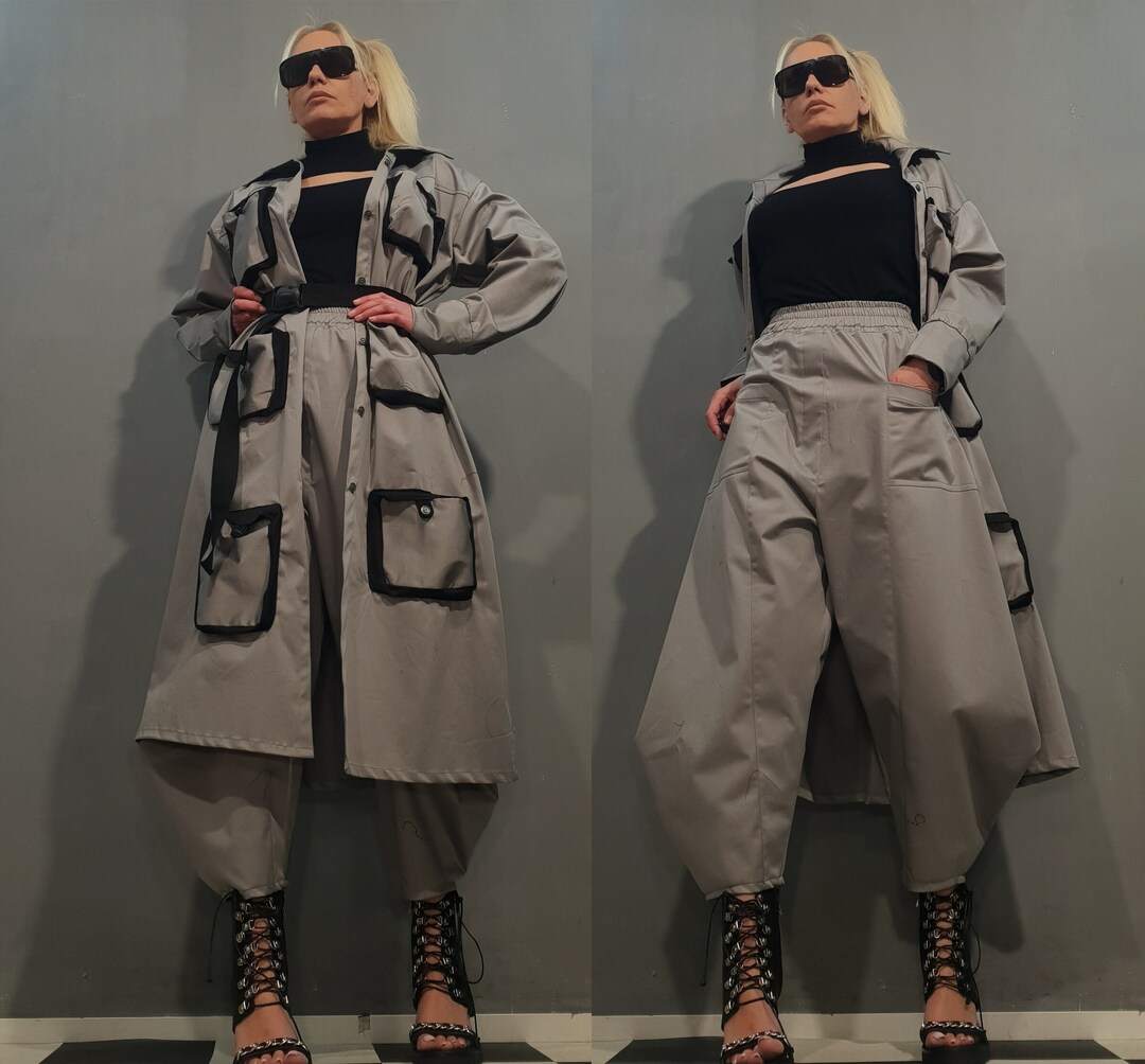 Avant Garde Two Parts Set, Extravagant Women Outfit, Wide Legs Pants ...