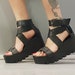 Platform Leather Sandals High Summer Sandals Combat Sandals - Etsy