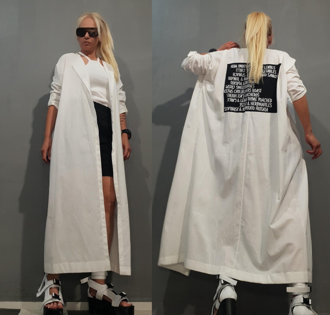 Avant Garde Linen Jacket, Long White Vest, Summer Jacket, Linen ...
