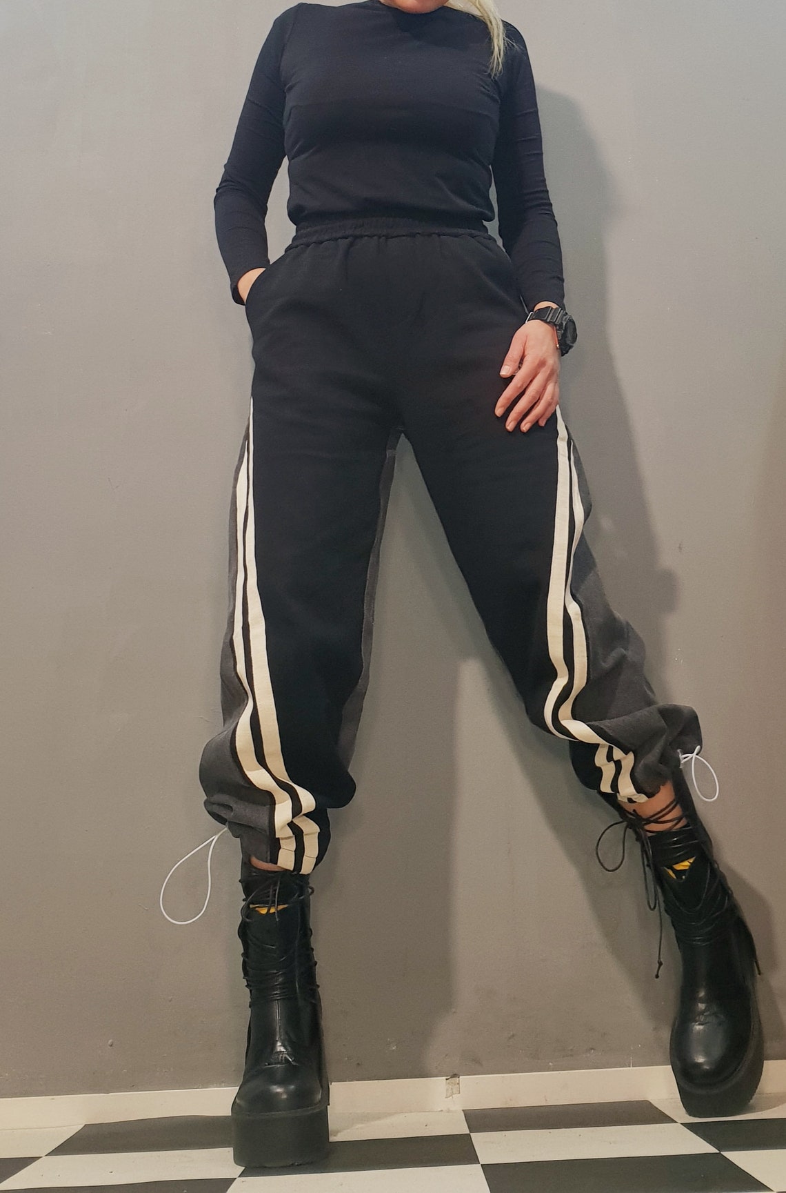 Urban Wide Women Pants – Avant Garde Gothic Trousers, Handmade Baggy ...