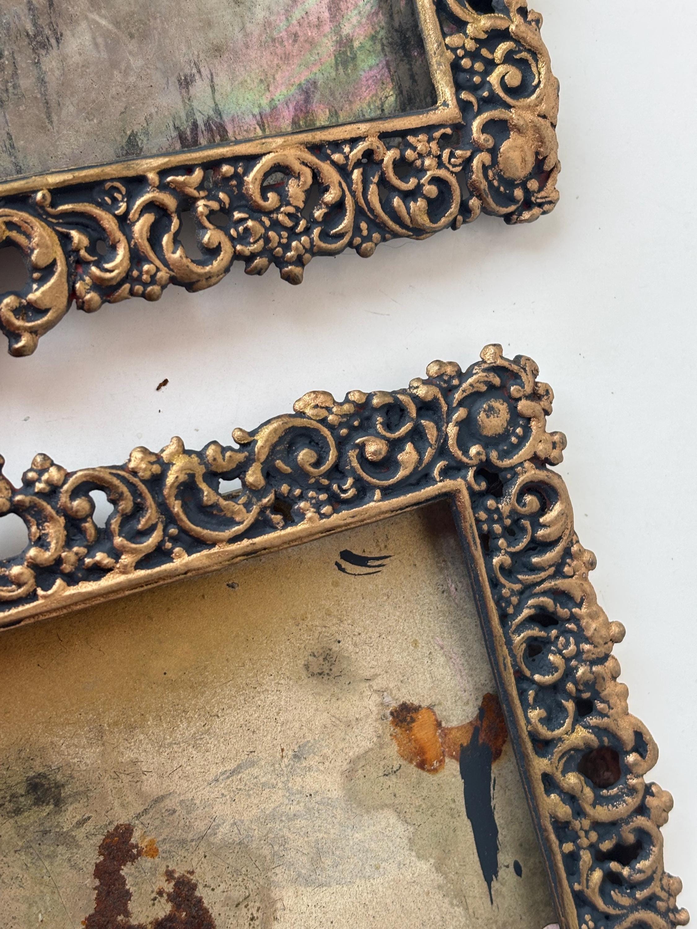 Set of 2 Vintage Ornate Metal Frames, Antique Picture Frame, Victorian ...