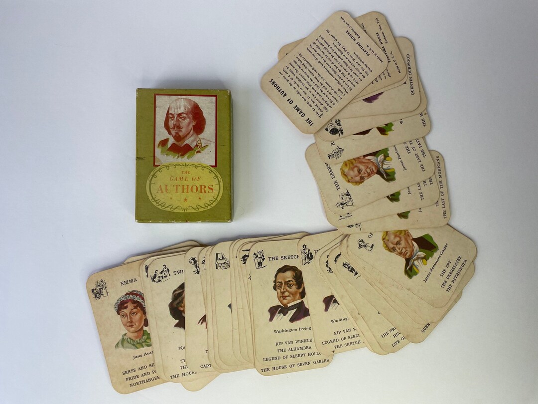 Vintage Playtime Game of Authors Cards, Collectible Cards, Vintage ...
