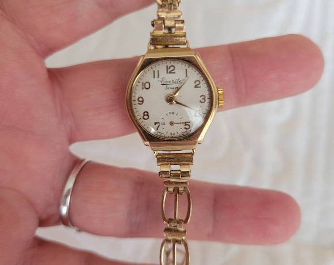 Everite Seven, Rolled Gold, 1950s Working Ladies Cocktail Watch.. - Etsy