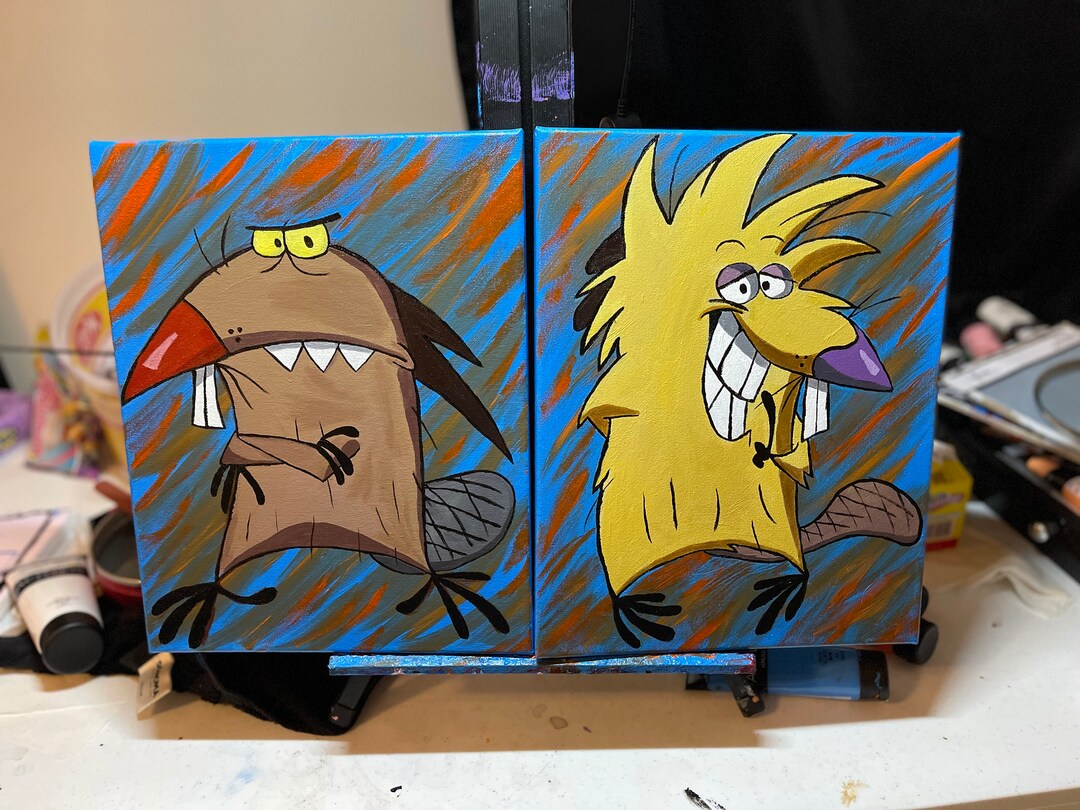 11x16 Angry Beavers Acrylic Painting Set - Etsy