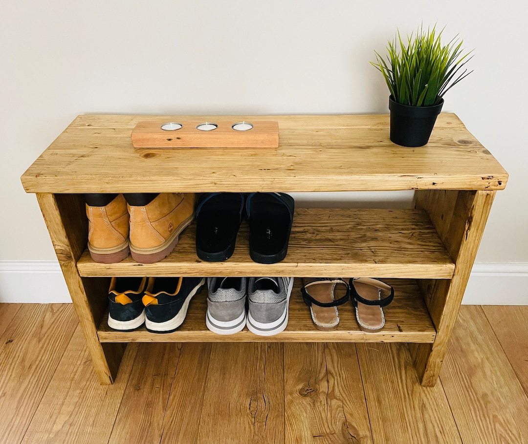 Handcrafted Wooden Shoe Rack Reclaimed Shoe Rack Scaffold Board Shoe ...