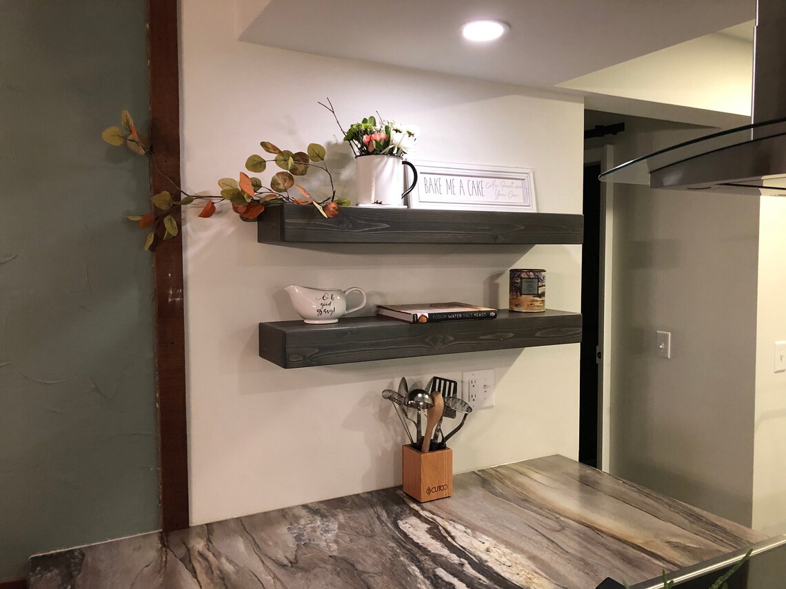 Deep Floating Shelves Living Room Shelves Floating Kitchen - Etsy