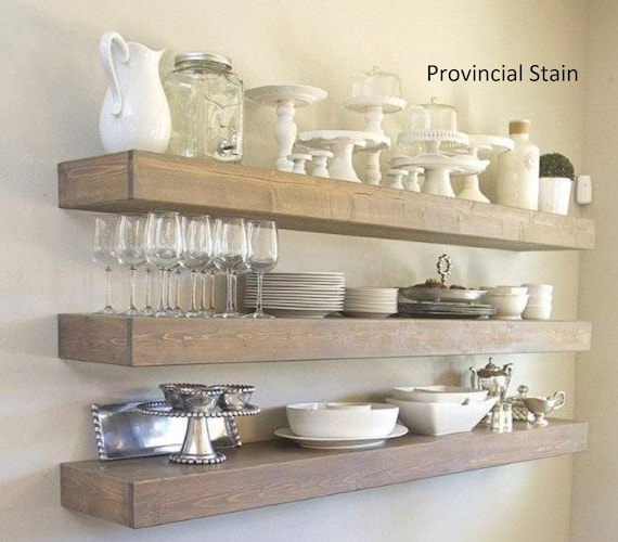 Floating Shelves 2.5 3 3.5 THICK Kitchen Shelves Wood Shelves Farmhouse Shelf Open Shelves 8 Inch DEEP Shelves Open Wood Shelves Etsy