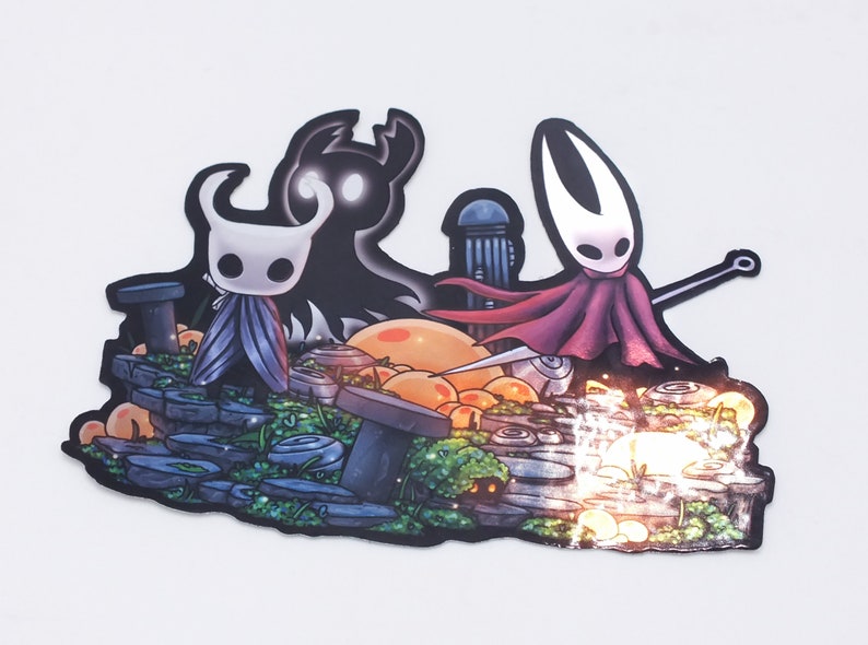 Reflective Hollow Knight Sticker Set: the Knight and Hornet - Etsy
