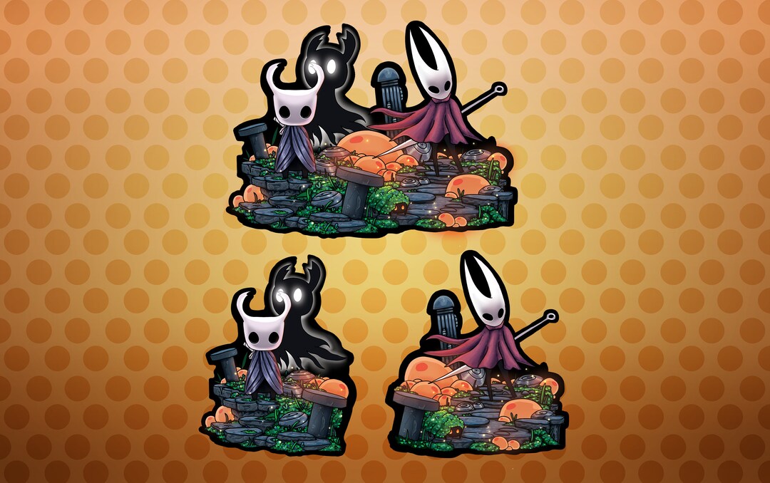 Reflective Hollow Knight Sticker Set: the Knight and Hornet - Etsy