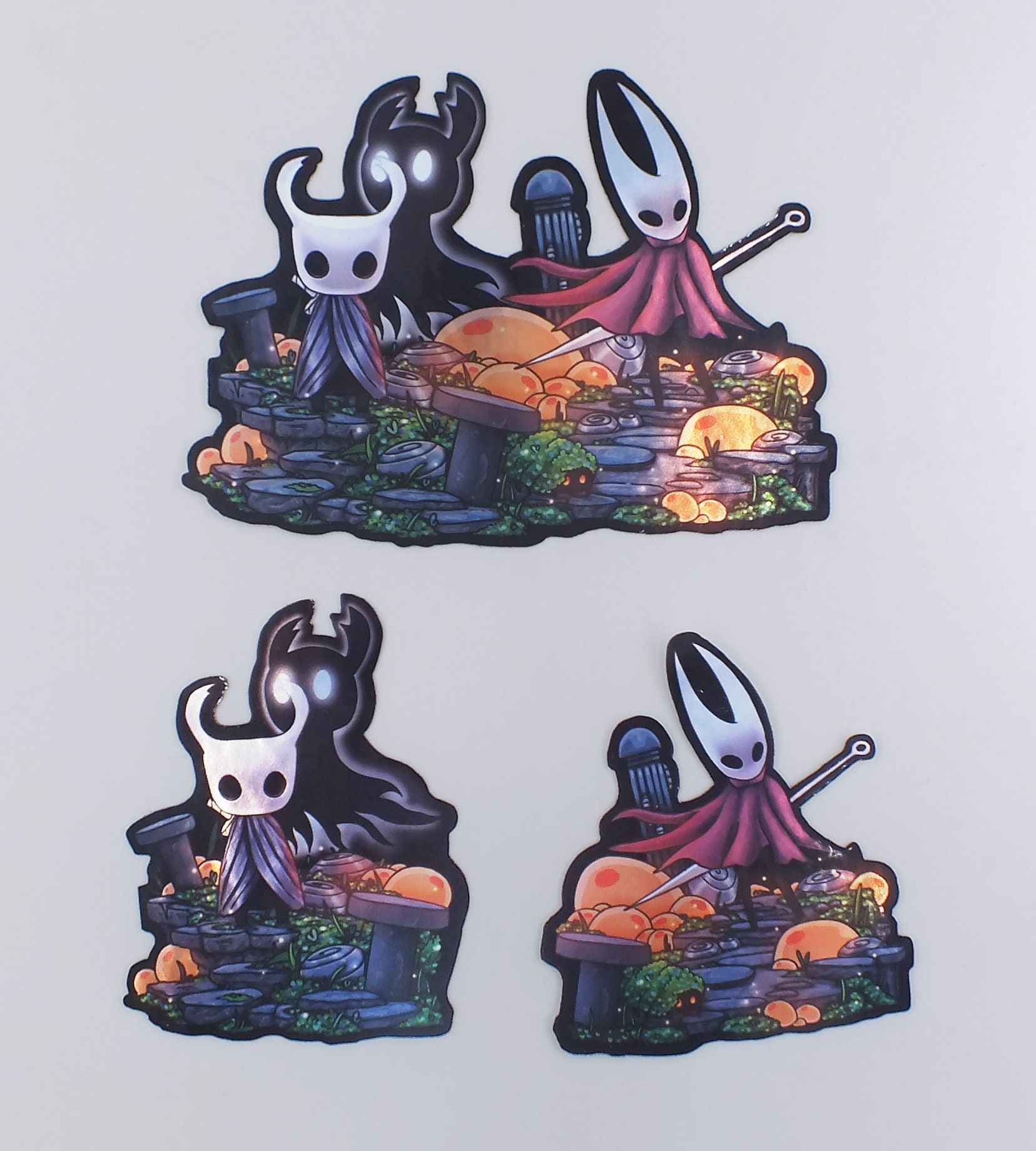 Reflective Hollow Knight Sticker Set: the Knight and Hornet - Etsy
