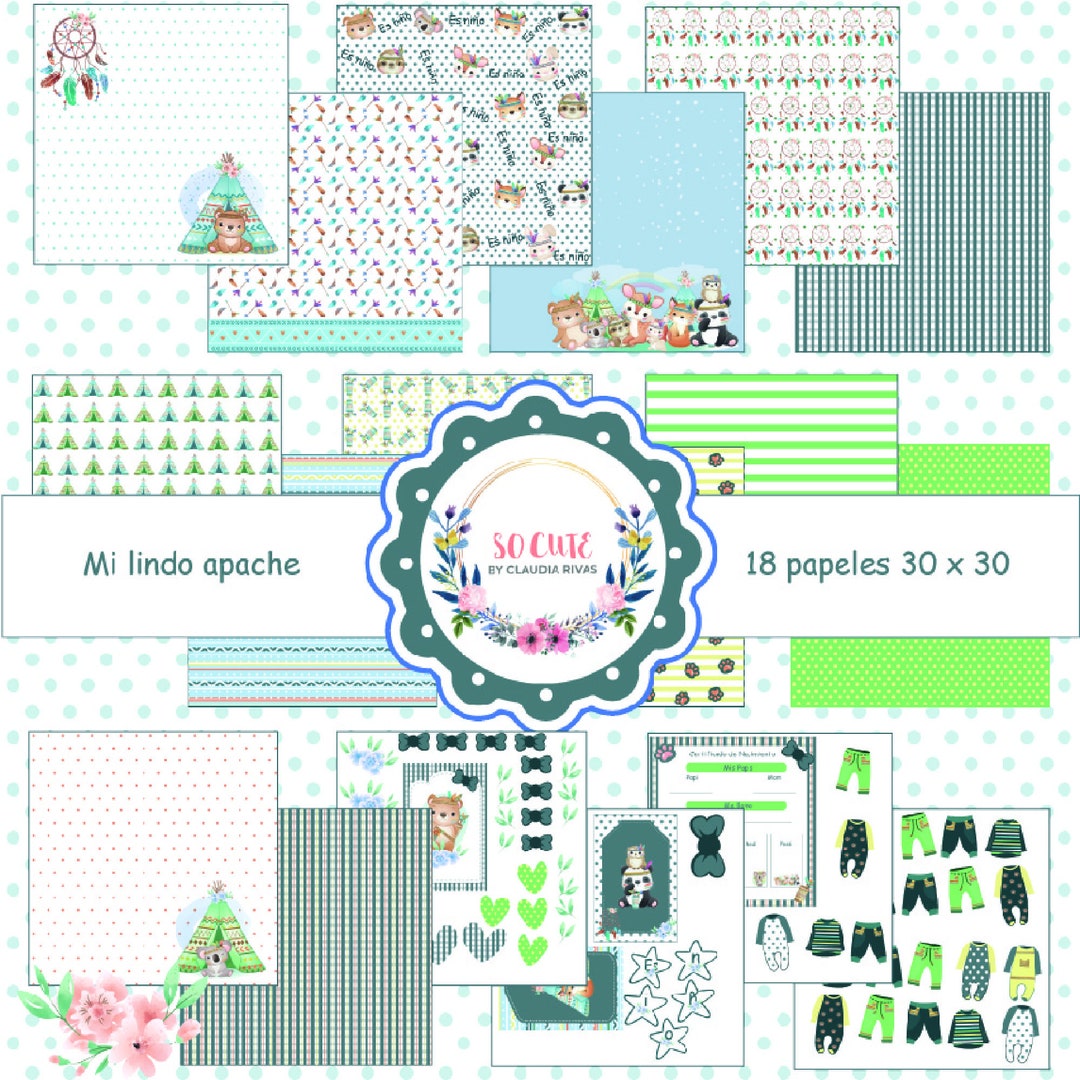 Collection of Digital Papers My Cute Apache Papers to Print Craft ...