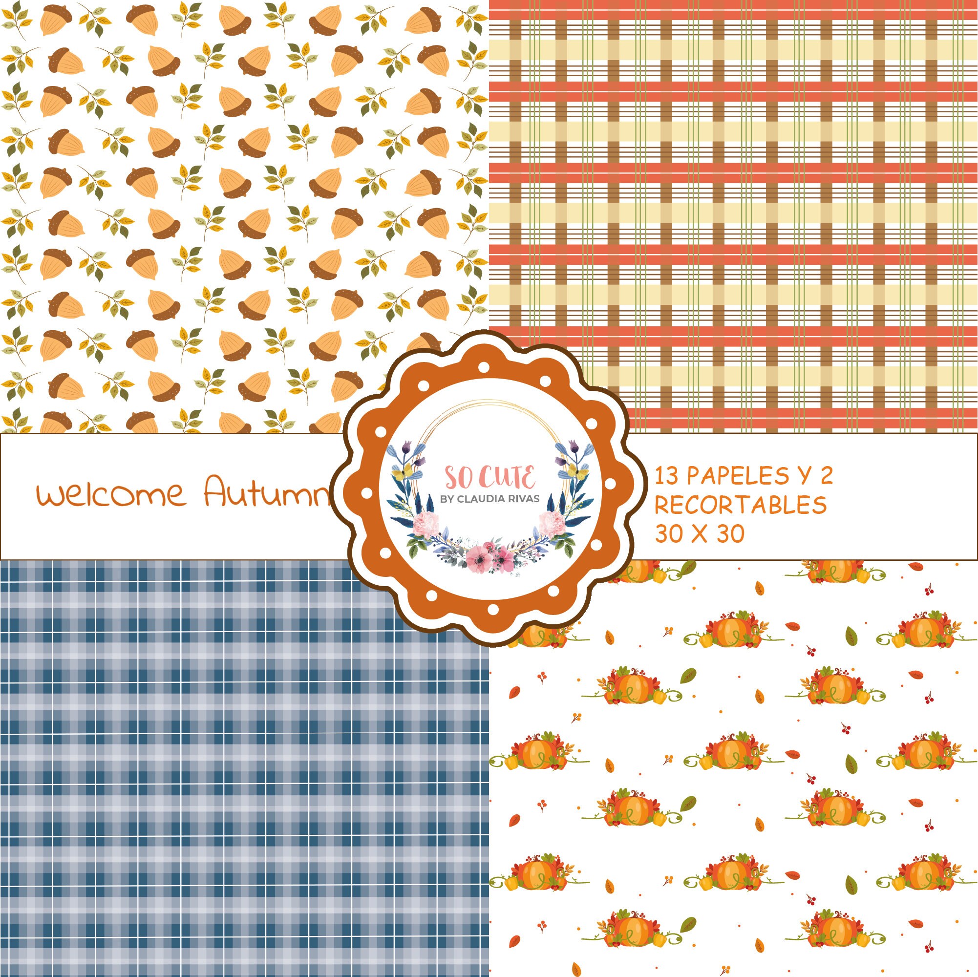 DIGITAL Paper Collection Welcome Autumn Papers to Print - Etsy