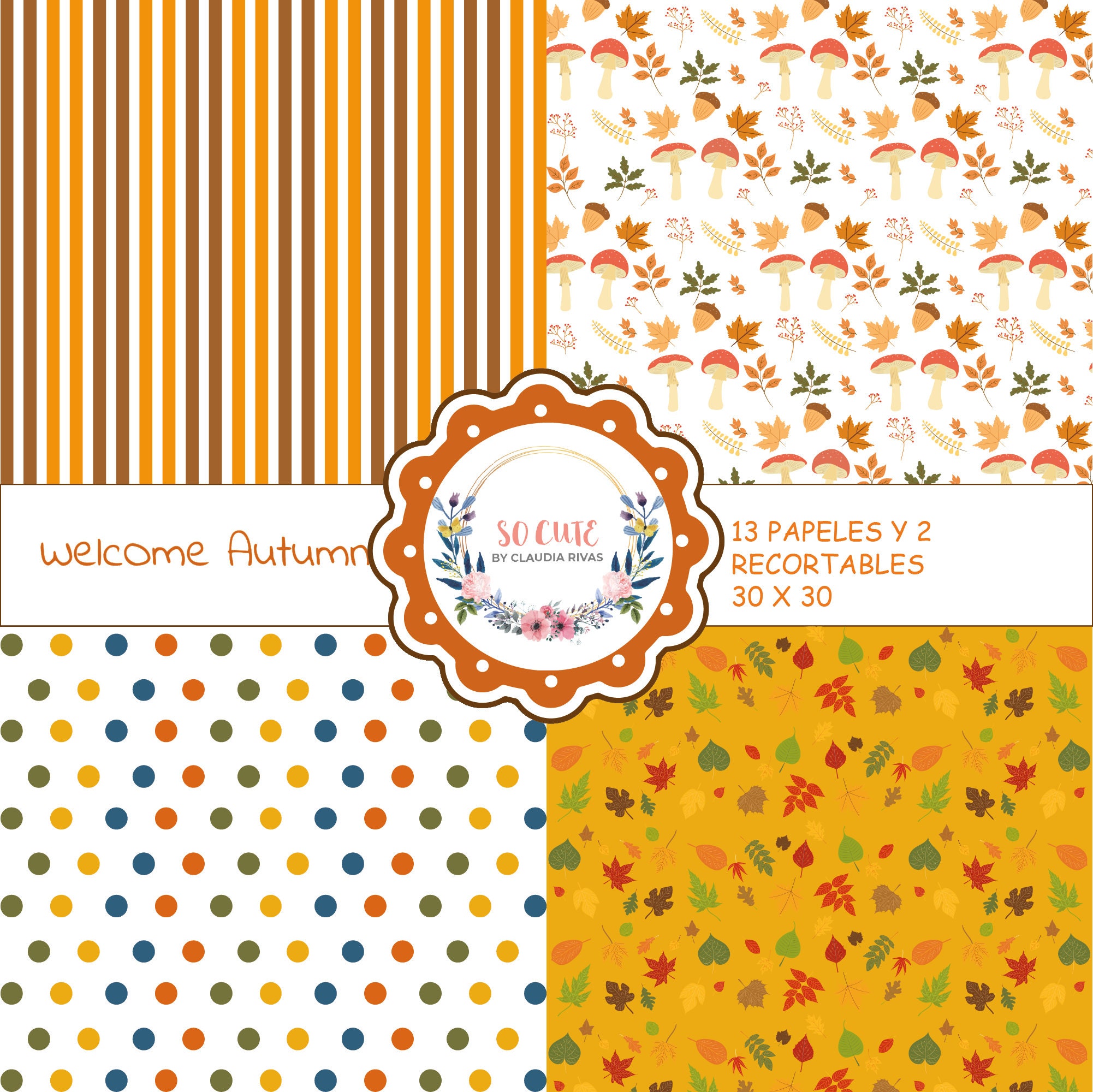 DIGITAL Paper Collection Welcome Autumn Papers to Print - Etsy