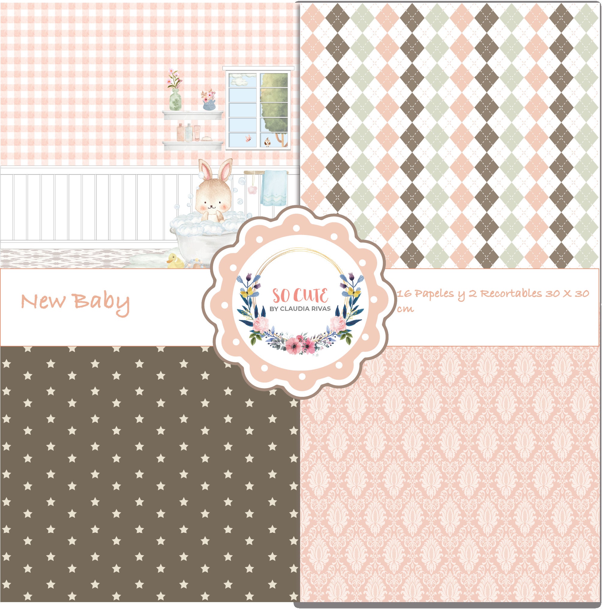 DIGITAL Paper Collection New Baby Papers to Print Craft Papers - Etsy