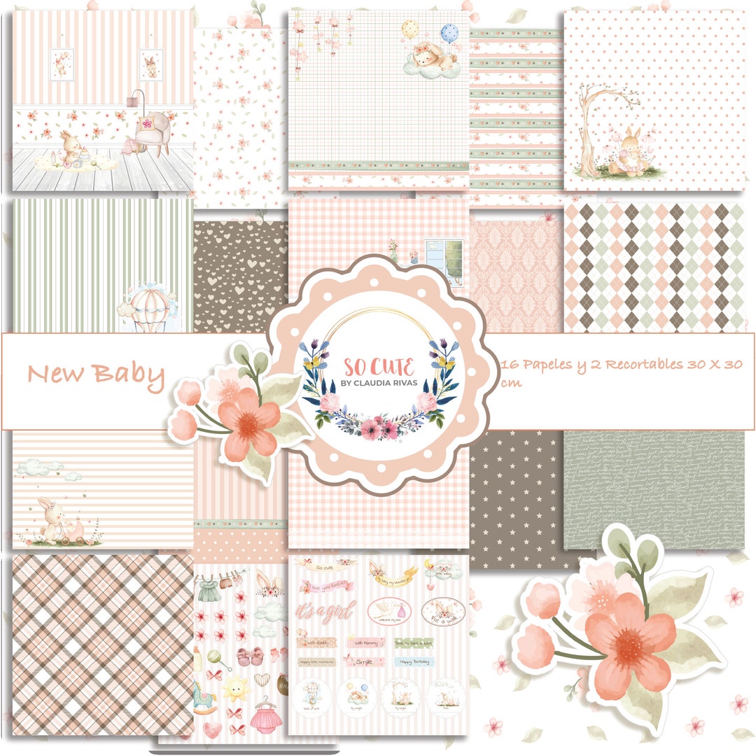 DIGITAL Paper Collection New Baby Papers to Print Craft Papers - Etsy