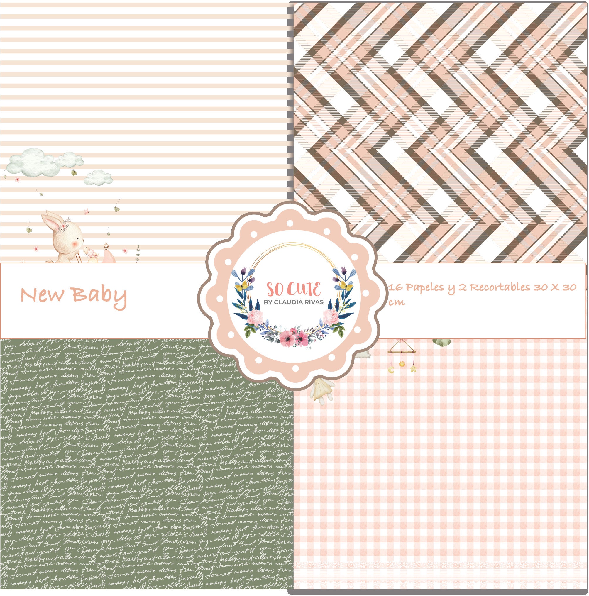DIGITAL Paper Collection New Baby Papers to Print Craft Papers - Etsy