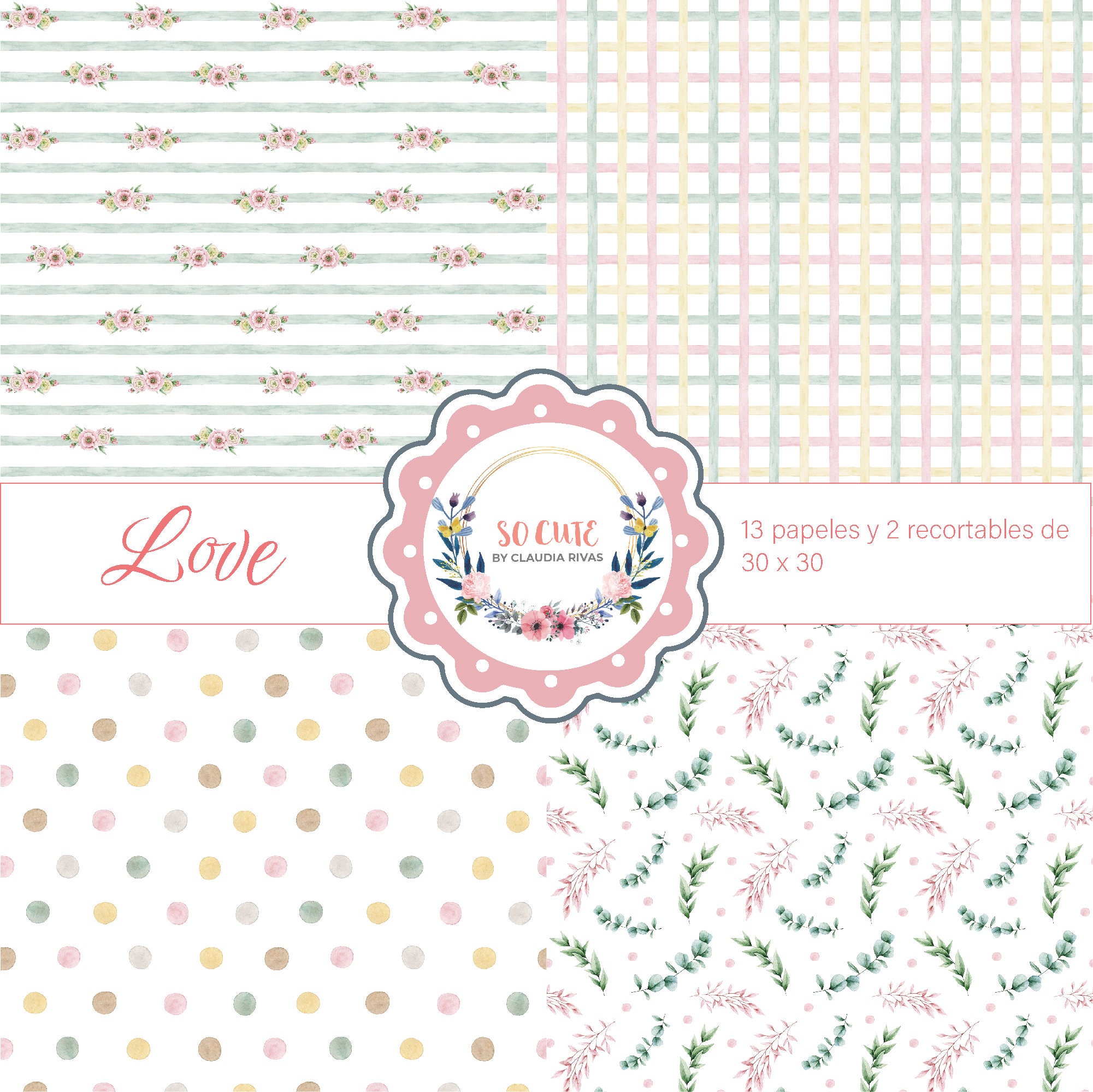 DIGITAL Paper Collection LOVE Printing Papers Craft Papers - Etsy