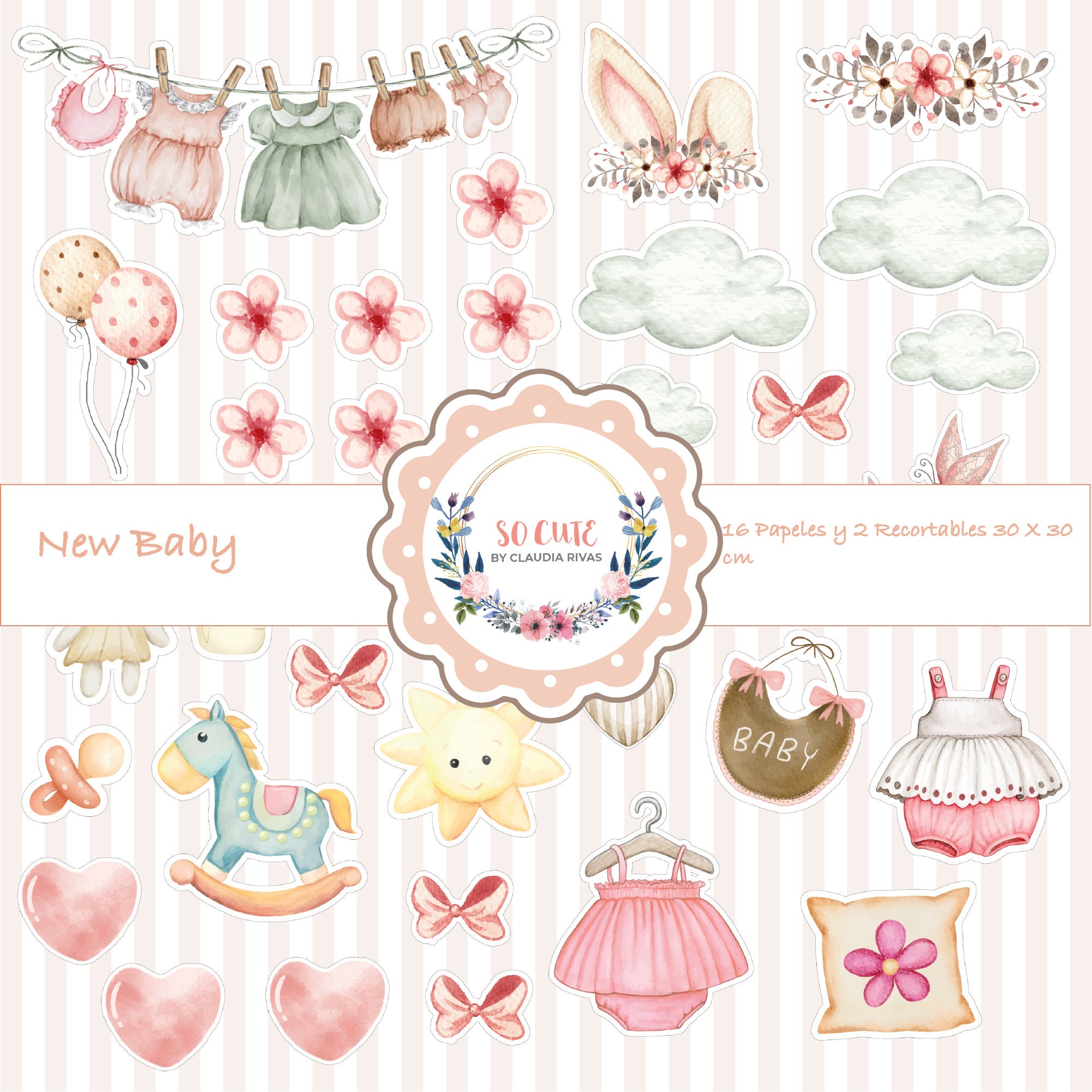 DIGITAL Paper Collection New Baby Papers to Print Craft Papers - Etsy