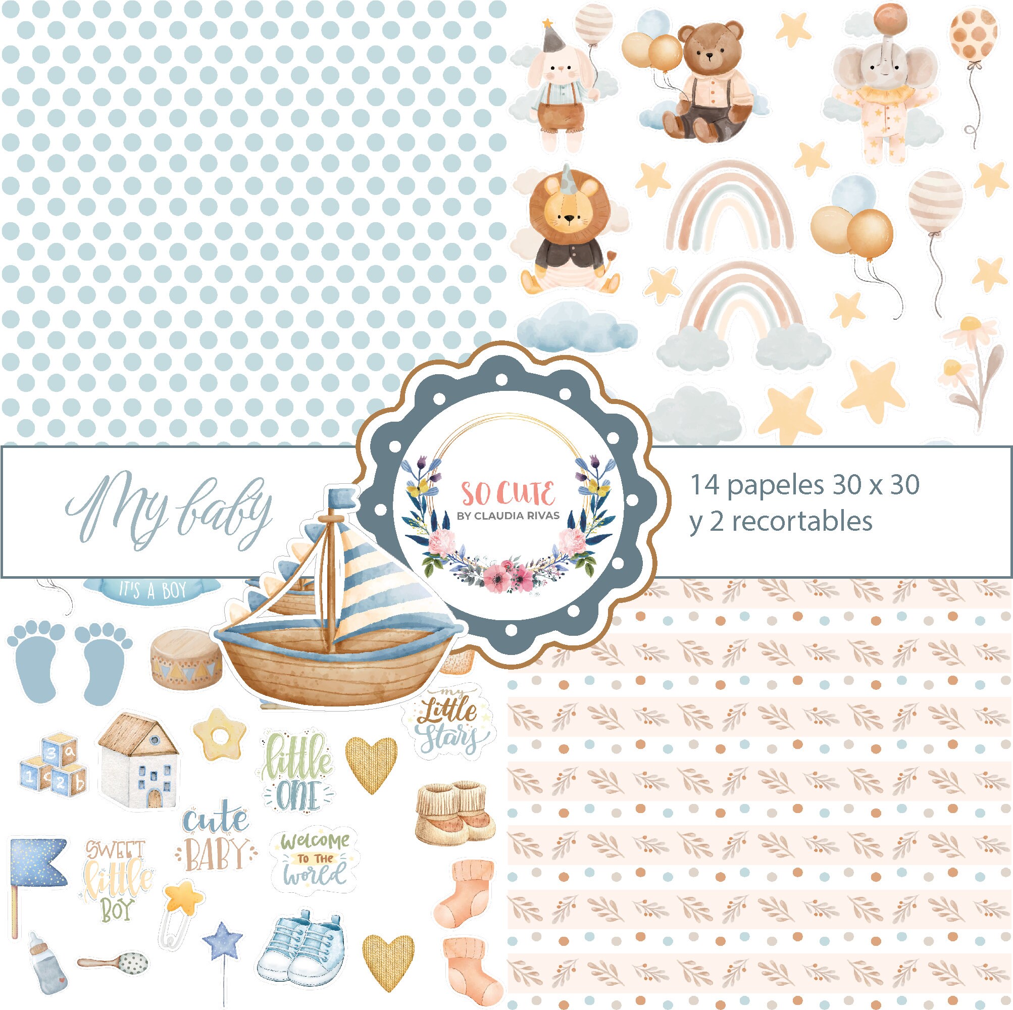 Collection of Digital Papers MY BABY Papers to Print Craft Papers - Etsy