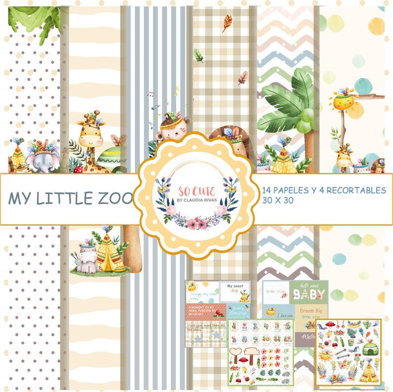 DIGITAL Paper Collection My Little Zoo Papers to Print - Etsy