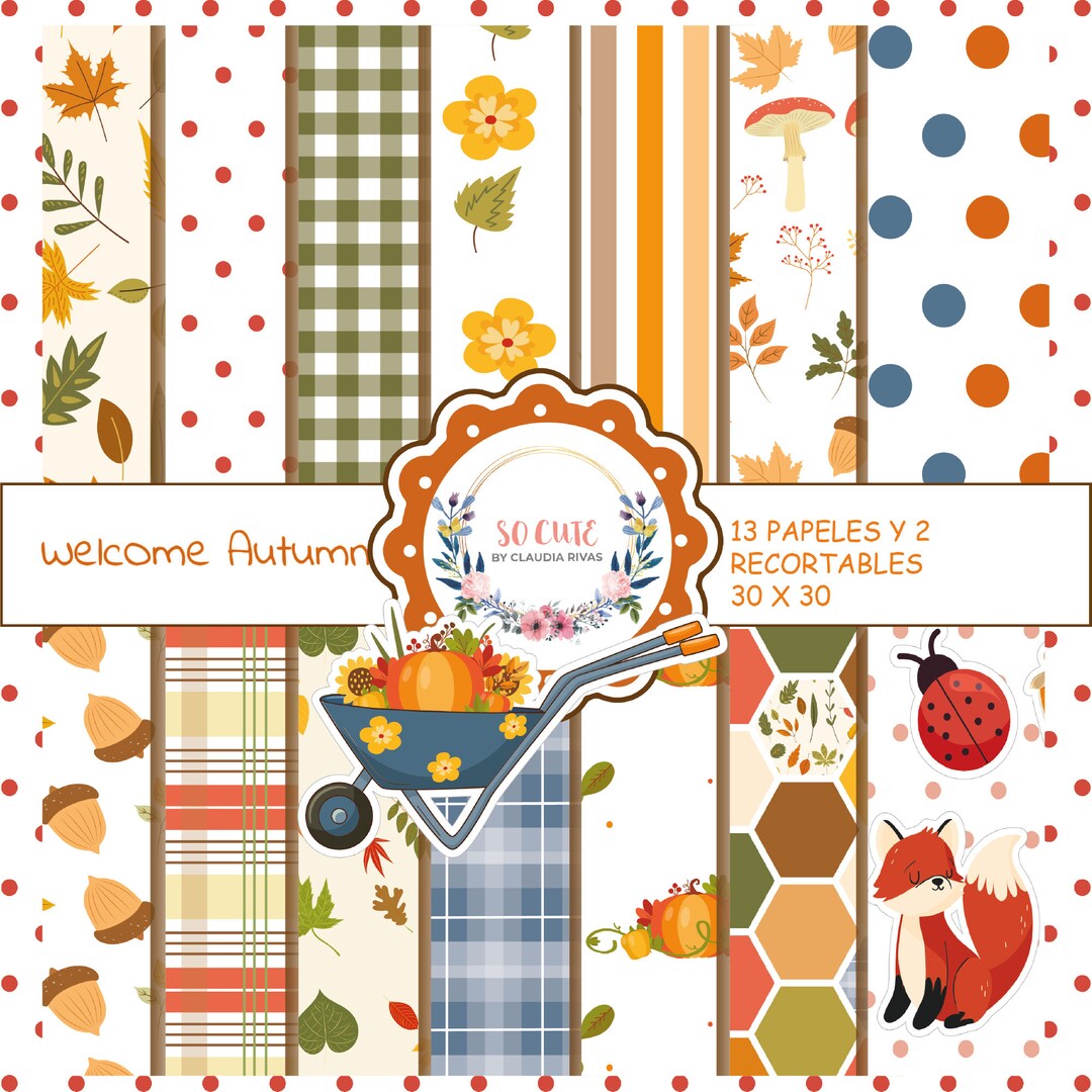 DIGITAL Paper Collection Welcome Autumn Papers to Print - Etsy