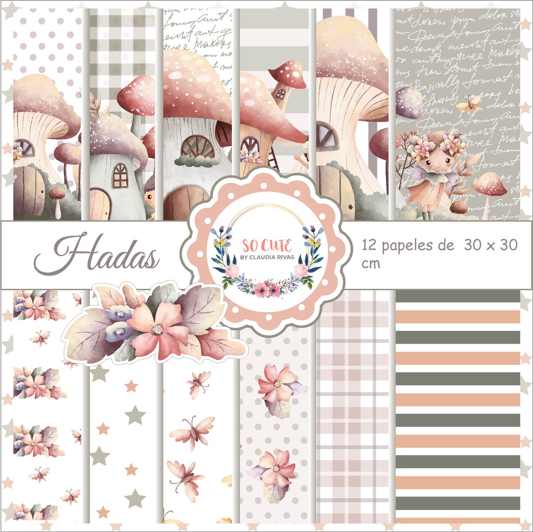 Colección de papeles DIGITAL Hadas Papeles para Imprimir Papeles para ...