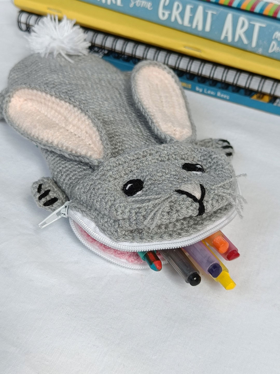 Rabbit Crochet Pencil Case/storage Pouch, Kids WFTO Certified Fair ...