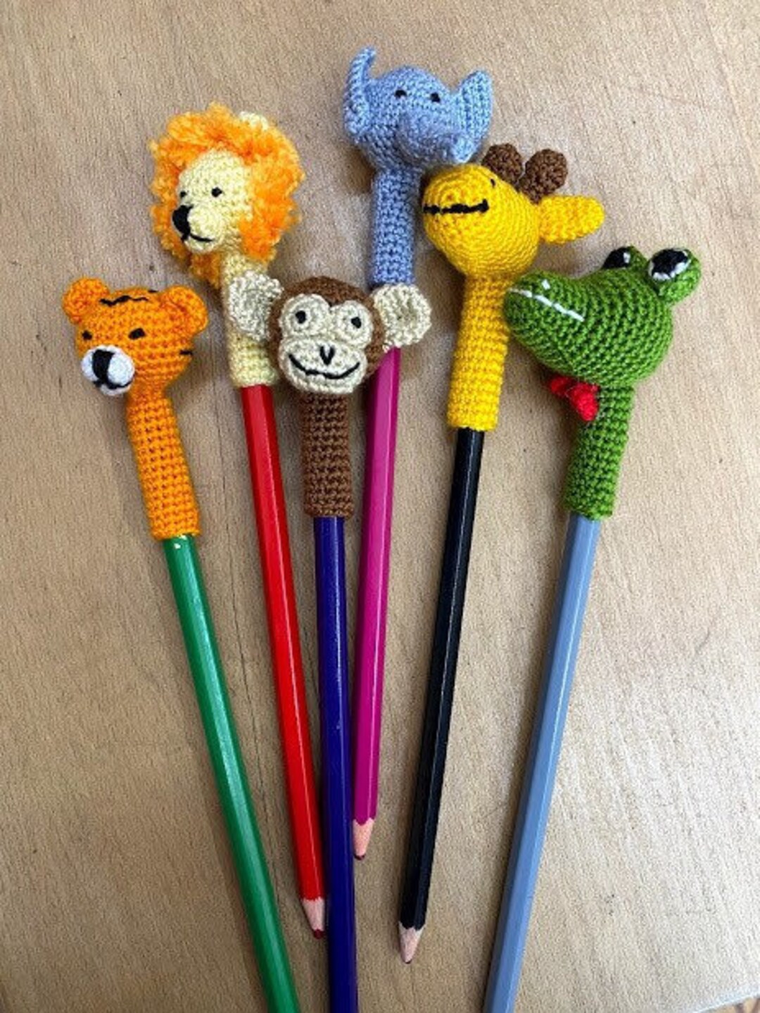 Crochet Jungle Animal Pencil Topper: Fair Trade Amigurumi - Etsy