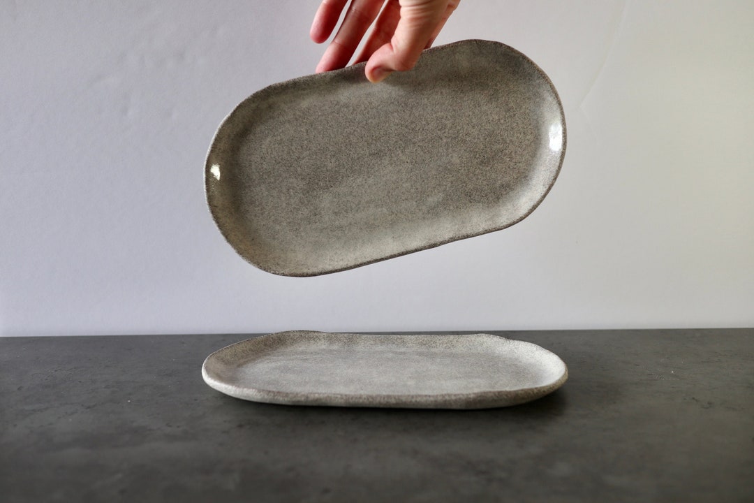 Grey Ceramic Plate, Handmade Pottery Dish - Etsy